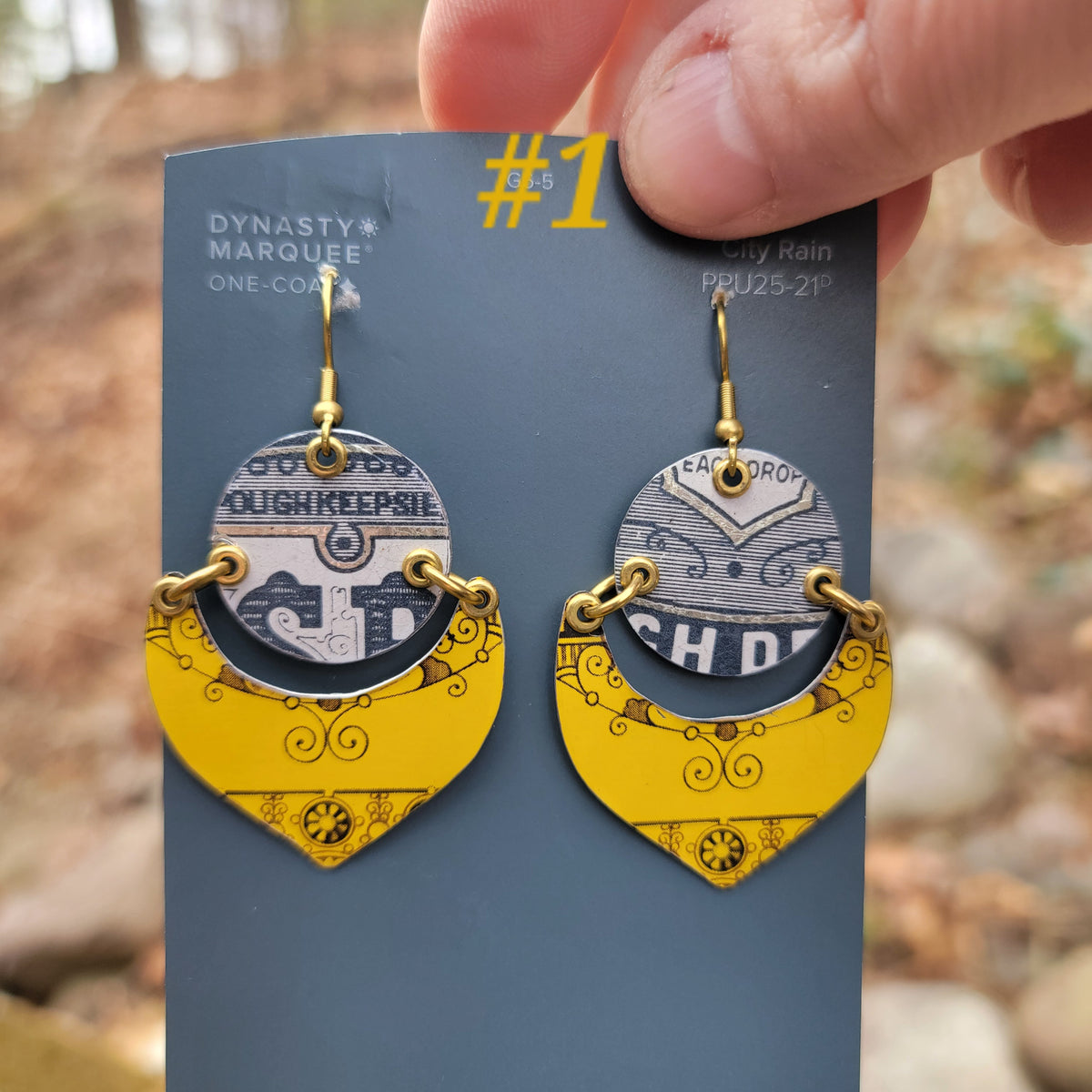 Old Timey Font Collection - Repurposed Vintage Tin Earrings – Verdilune