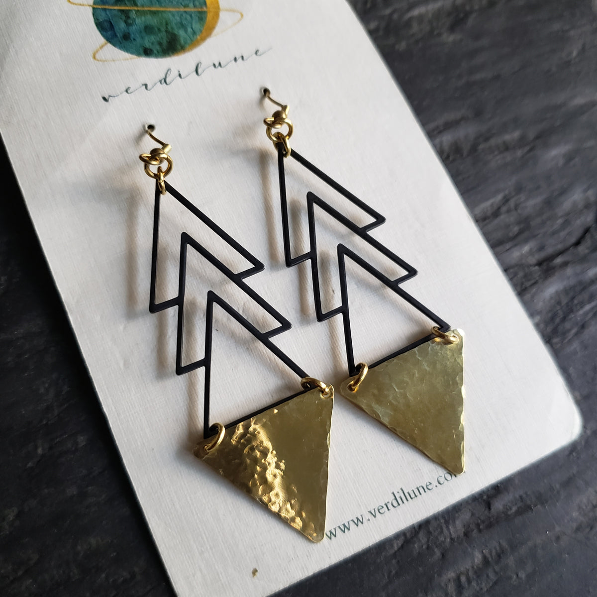 Elemental Metals Collection Zenith Celestially-Inspired Brass Earrin ...